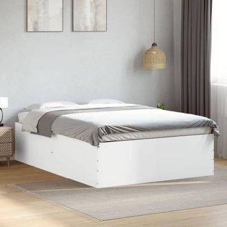 vidaXL Vidaxl - Cadre de lit blanc 140x200 cm - Bois ding&eacute;nierie - Design moderne minimaliste - Assemblage requis - vidaXL693605