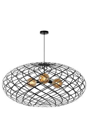 Lucide WOLFRAM - Pendelleuchten - Ø 100 cm - 3xE27 - Schwarz