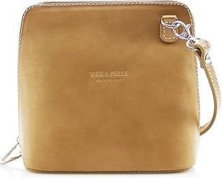 Generic Vera Pelle Sac à bandoulière pour femme en cuir italien élégant et léger, taupe