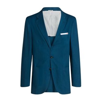 Kiton Kaschmir-Sakko mit Einreiher - - Jackets - Herren - Blau - XL