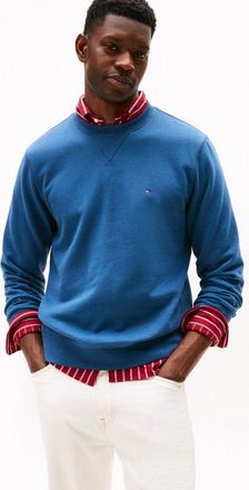 Tommy Hilfiger Sweatshirt ESS SEASONAL FLEECE CREWNECK mit Rundhals und Stickerei unifarben, casual, regular fit, Baumwollmix, Rundhals
