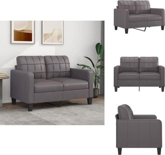 vidaXL 2-Sitzer-Sofa Grau 120 cm Kunstleder - 2-Sitzer Sofa - Grau - Wohnzimmersofa - Ledercouch - Modernes Sofa