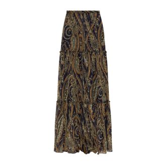 Etro Paisley Maxi-Rock aus gestuftem Seidenstoff - - Skirts - Damen - Mehrfarbig - S