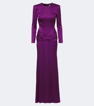 Alex Perry Robe longue en cr&ecirc;pe de satin