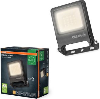 Osram ENDURA FLOOD PC 10W LED-Fluter, 3000K warmweiß, 1000 Lumen, IP65 Flutlicht wetterfest, recyceltes Aluminium, 110° Winkel, Dunkelgrau