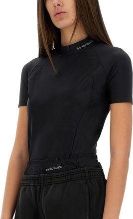 T Alexander Wang Logo-Embroidered Nylon T-Shirt - Black
