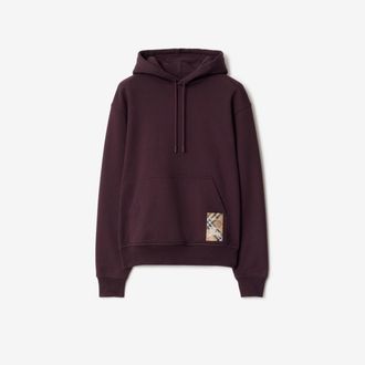 Burberry Hoodie en coton avec &eacute;tiquette Check, Size: XL