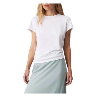 Calvin Klein Femme, Tops, Blanc, Taille: 44 FR Satin Slim T-Shirt Élégant Moderne