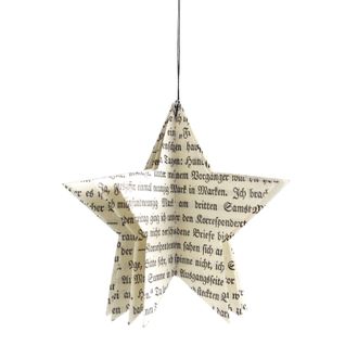 Renna Deluxe Stern Weihnachtsschmuck aus Vintage Buchseiten upcycling von Alten Büchern, Faltbarer Papierstern, Hygge, Scandi, Stil | Handmade in Deutschland