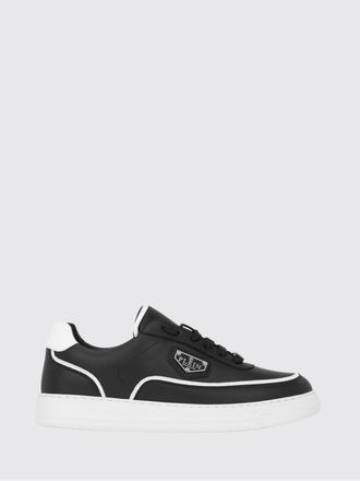 Philipp Plein Zweifarbige Leder-Low-Top-Sneakers mit appliziertem Logo