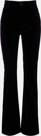 Nili Lotan Gerade High-Rise-Hose Joan aus Baumwollsamt