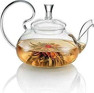 Tea Soul Th&eacute;i&egrave;re en Verre avec Filtre, Pot &agrave; Th&eacute;, Th&eacute;i&egrave;re avec Infuseur