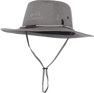 Eozy Chapeau Soleil Homme, Chapeau Plage Été Anti UV, Chapeau Benni Pliable Large Bord, Chapeau dalpinisme pour Outdoor Camping Randonnée (Gris)