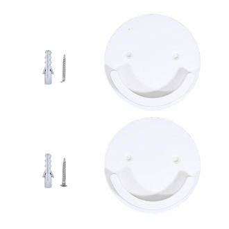 Generic 2 Rutschfeste, Bohrfreie Duschstangenhalterungen Mit Kleber F&uuml;r Wand- Und Gardinenstangen(Wei&szlig;)