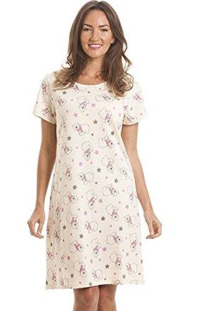 Camille and Print - Chemise de nuit en coton doux pour l&eacute;t&eacute; - Ecru - 40