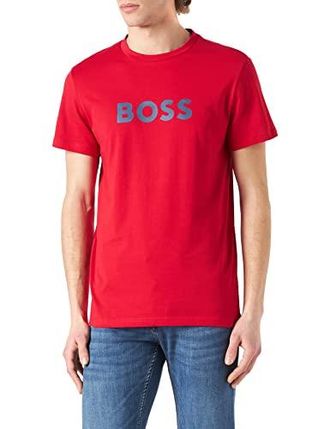 BOSS Hommes T-Shirt RN T-Shirt Relaxed Fit en Coton avec Logo et Protection Anti-UV UPF 50+
