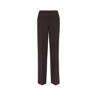 Fendi Grain-de-poudre Wollhose - - Trousers - Damen - Lila - S