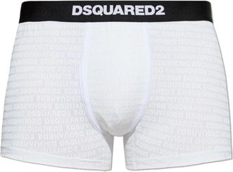 Dsquared2 Homme, Sous-v&ecirc;tements, Blanc, Taille: L Boxers en coton avec monogramme