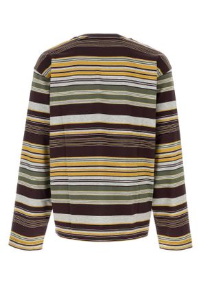 Dries Van Noten Mens Embroidered Cotton Oversize Hember T-Shirt Burgundy Exterior Exterior: T-shirts And Polos