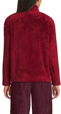 Lands End Plüschfleece-Pullover, Damen, Größe:40-42 regular, Rot, Polyester, by Lands End