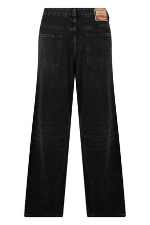 Diesel Mens Wide-Leg Denim Jeans Black Cotton Regular & Straight-Leg