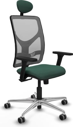 Piqueras y Crespo B&uuml;rostuhl mit 3D-Armlehnen, h&ouml;henverstellbarer Lendenwirbelst&uuml;tze und festem Kopfteil, ausgestattet mit 3 Positionen und Schneidschaum, Grau/Flascheng