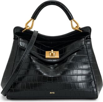 JW PEI Lucia Damen Klassische Henkeltaschen - Krokodilpr&auml;gung Schwarz