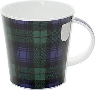 Dunoon Caingorm Mug en porcelaine fine Motif tartan Noir 0,48 l