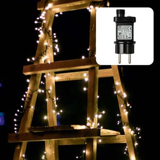 Hellum LED Lichterkette außen Cluster, 3,06m 384 LED Cluster Lichterkette warmweiß mit Timer, 8 Funktionen Strombetrieben indoor & outdoor, Weihnachtsbaumbel