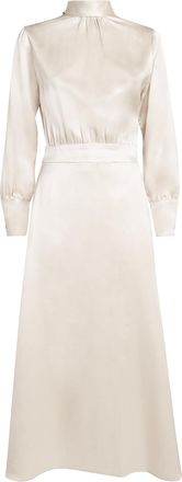 Colombo Beige Silk Midi Dress Size M