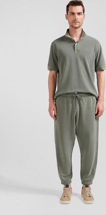 Eden Park Jogging Unisexe En Molleton Coton Kaki Surteint Coupe Relaxed