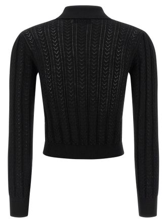 Alessandra Rich Womens Black Cotton Cardigan Clothing