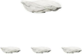 By On Servierplatte in Austerform Plate Oyster Wei&szlig; aus Dolomit in der Gr&ouml;&szlig;e: 13cm, 5228621302, Beige (Packung mit 4)