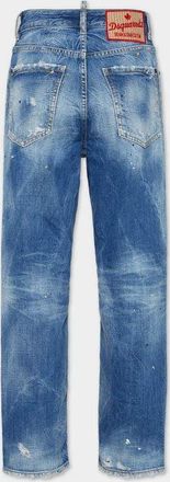 Dsquared2 High-Rise Distressed Denim Jeans - Blue
