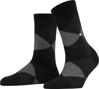 Burlington Damen Socken Bonnie W Sso Baumwolle gemustert 1 Paar, Schwarz Black 3000, 36-41