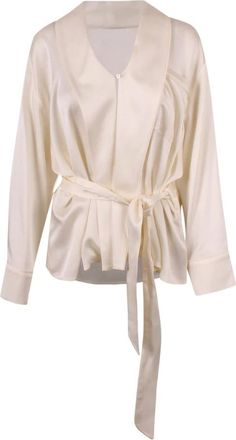 Victoria Beckham Femme, Blouses et Chemises, Blanc, Taille: 36 FR Chemisier en cr&ecirc;pe satin&eacute;