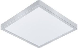 Eglo LED Deckenleuchte Molay, 1 flammige Aufbauleuchte aus Stahl und Kunststoff, Deckenlampe in Silber, Weiß, LED Aufbaulampe warmweiß, L x B 28,5 cm