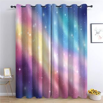 Generic Verdunkelungsvorh&auml;nge H214 x B183 cm, Traum Regenbogen Farbverlauf Thermo Isoliert L&auml;rmminderung Vorh&auml;nge, Polyester Anti Fade Bunt Vorhange f&uuml;r Schla