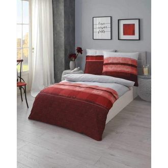 Kaeppel Bettw&auml;sche Satin Bordeaux Gr&ouml;&szlig;e 135x200 cm (80x80 cm)