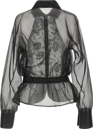 Ermanno Scervino Lace-Panelled Silk Blouse - Black