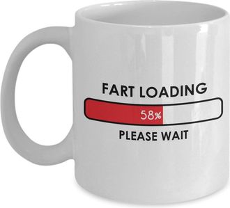 SpreadPassion Tasse mit Aufschrift Fart Loading Please Wait, lustiger Tee, Kakao, Kaffeetasse - Geschenkidee f&uuml;r Geburtstag, Weihnachten, Jahrestag, Gag