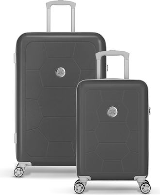 SuitSuit Kofferset 2 teilig - Handgepäck Koffer - Reisekoffer Groß - Koffer Leicht - Hartschalenkoffer mit Zahlenschloss - Caretta Cool Gray