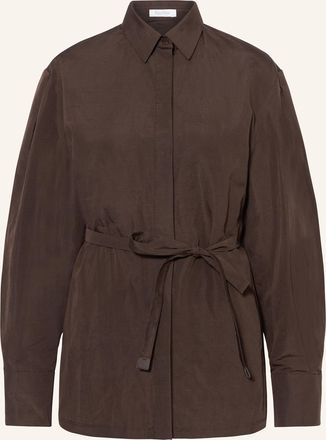 Max Mara Hemdbluse Affari Mit Leinen Und Seide braun