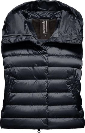 Bomboogie Femme, Vestes, Bleu, Taille: 40 FR Gilet matelass&eacute; en nylon brillant avec capuche