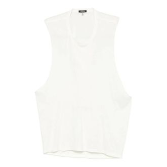 R13 T-shirt sans manches torsad&eacute; au dos - Femme - Tops - Blanc - Taille: 38 FR
