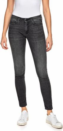 Replay Damen Jeans New Luz Skinny-Fit mit Power Stretch, Black 098 (Schwarz), 27W / 30L