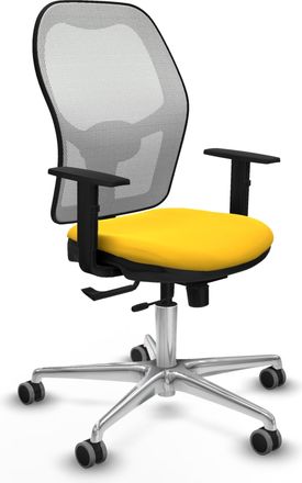 Piqueras y Crespo B&uuml;rostuhl mit verstellbarer R&uuml;ckenlehne, 1D-Armlehnen, h&ouml;henverstellbare Lendenwirbelst&uuml;tze, ausgestattet mit Synchron/Translack und Schaumstoff, Wei&szlig;