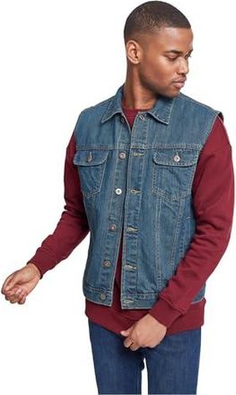 Urban Classics Tb514-denim Vest Gilet, Bleu Denim, XXXL Hommes