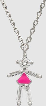 Little Ones Paris Collier Pendentif Fille Argent Bubble Pink 45cm