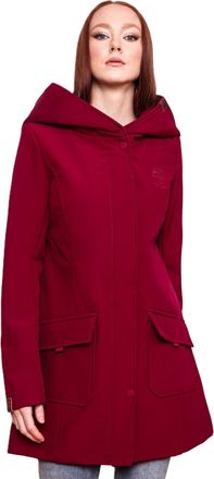Marikoo Damen Softshell Jacke Winterjacke wasserabweisend Outdoor lang B856 [B856-Maylee-Bordeaux-Gr.XS]
